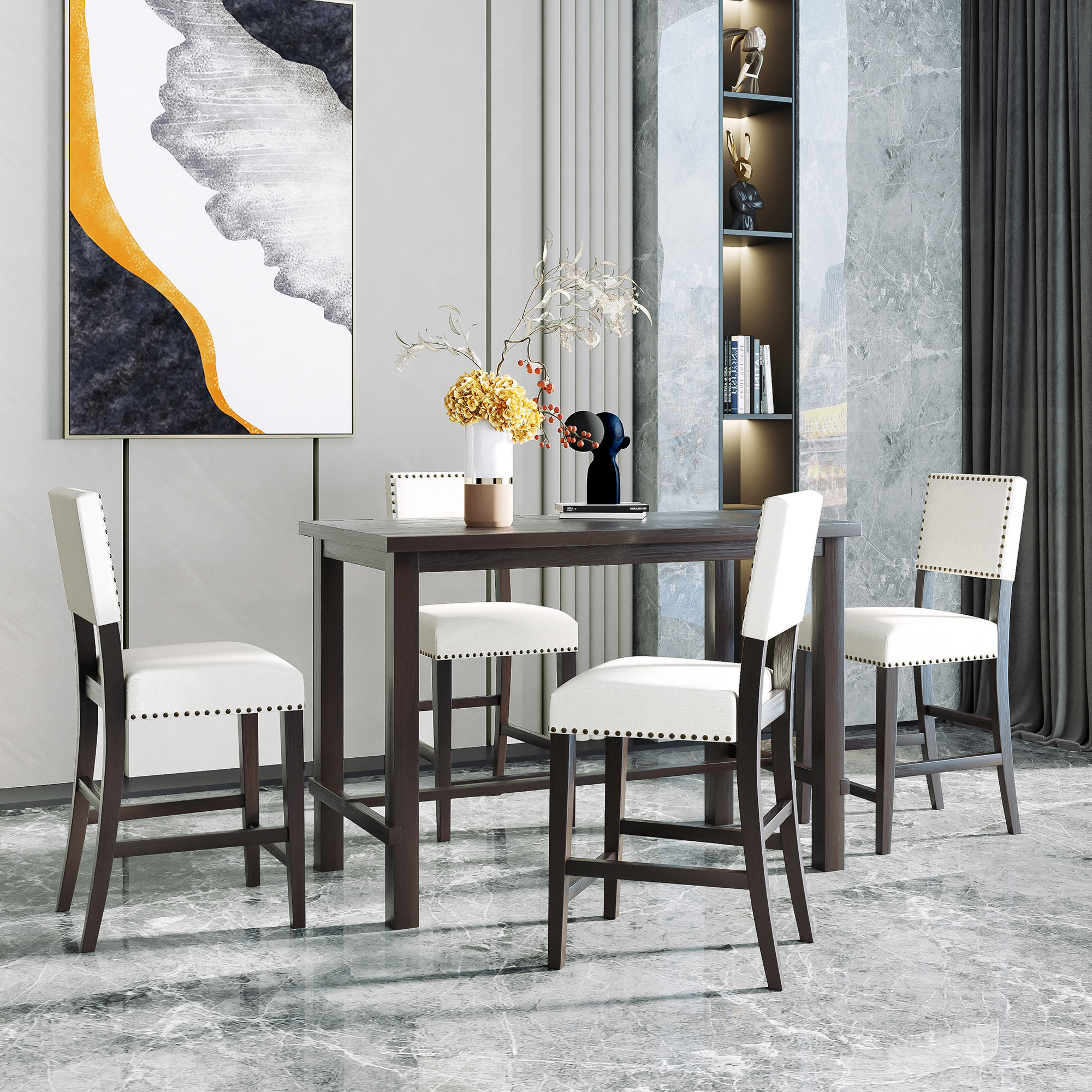 Wildon Home Aghavni 5 Piece Dining Set Counter Height Table And Chairs Wildon Home Aghavni 5 Piece Dining Set Counter Height Table And Chairs