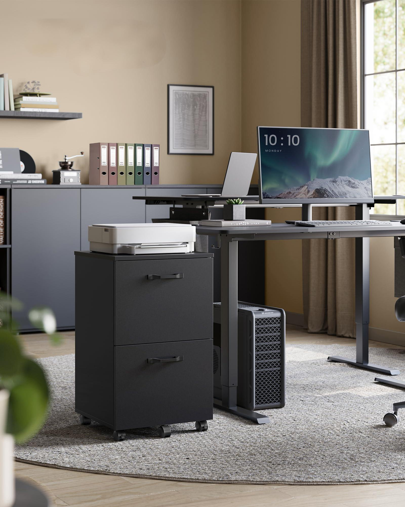 Latitude Run® 2-Drawer File Cabinet, Small Rolling Filing Cabinet(Matte ...