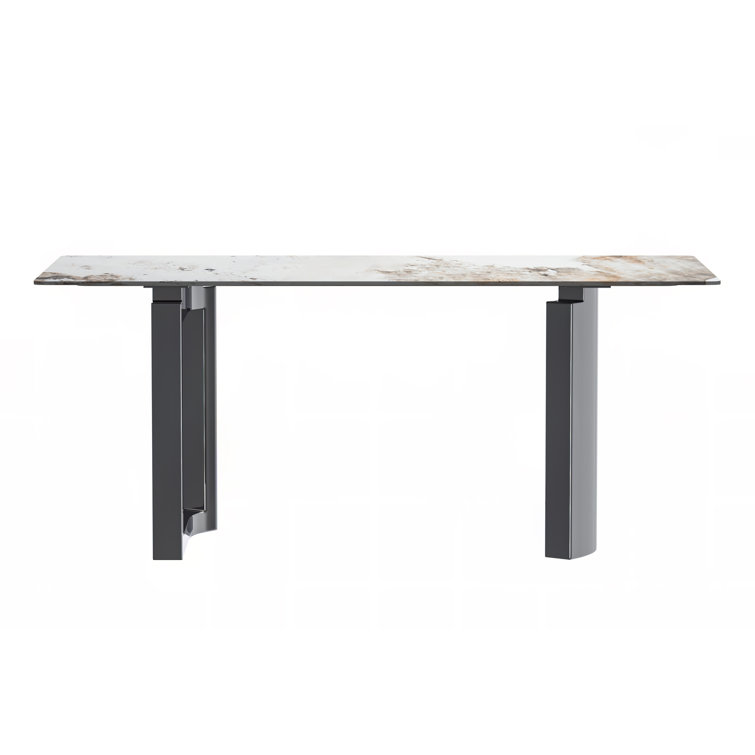 LeisureMod Astra Metal Base Dining Table | Wayfair