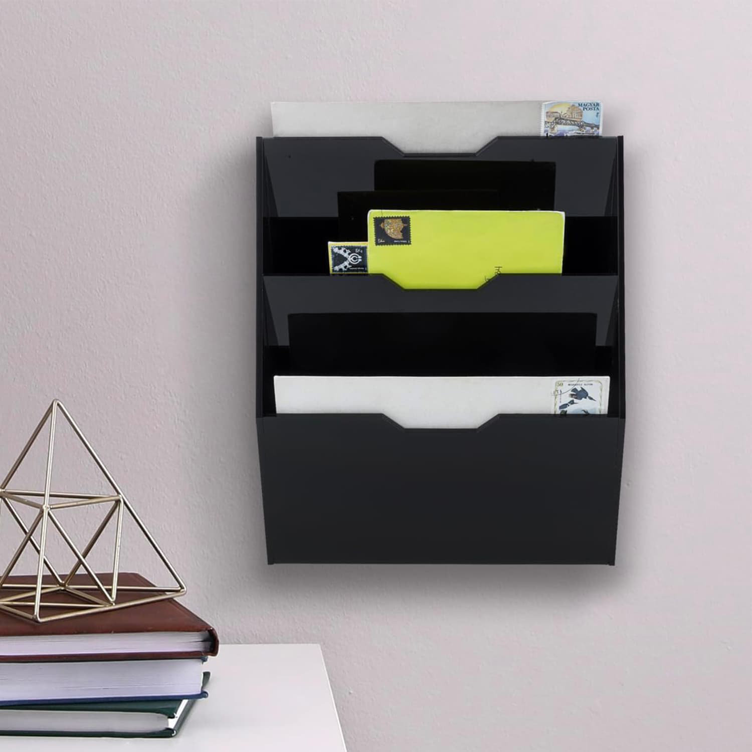 Latitude Run® 3 layers of acrylic letter magazine rack on the wall ...
