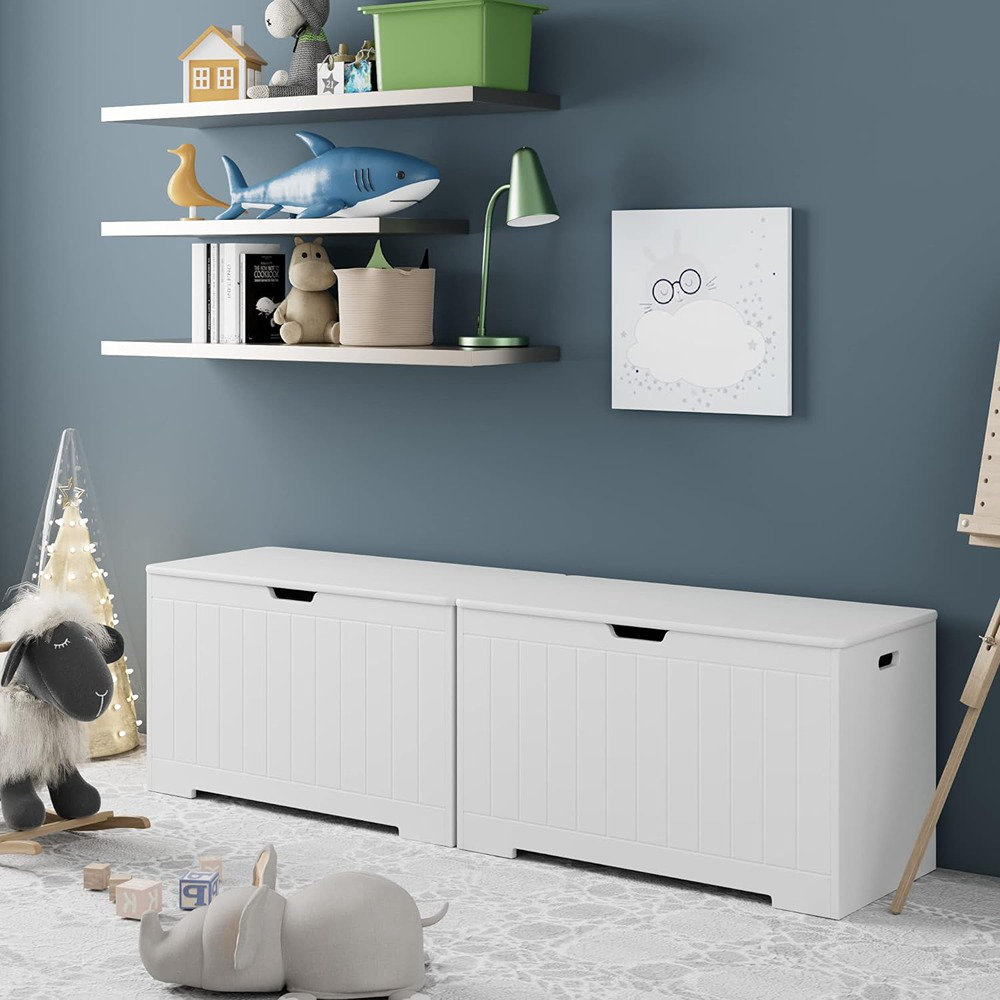 NEON Storage Chest, Wooden Toy Chest With Lid, Storage Bench With ...