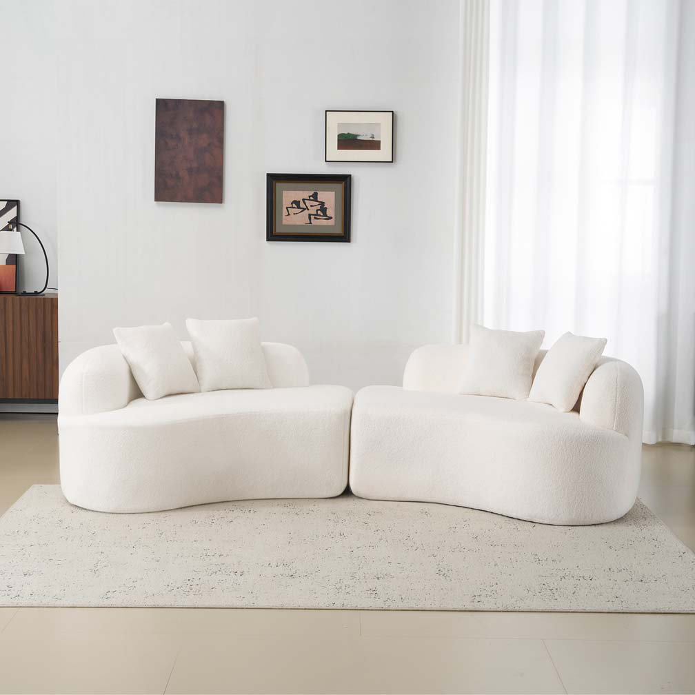 Everly Quinn Teddy Velvet Fabric Curved Compression Sectional Sofa ...