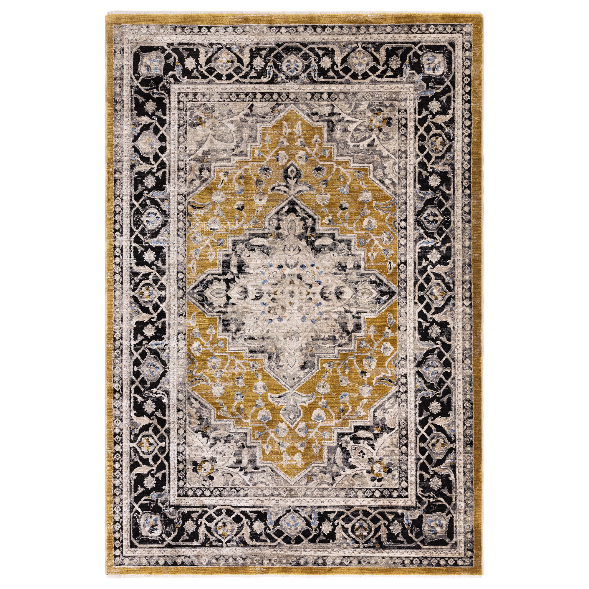Latitude Vive Bernell Persian Medallion Black/Gold Area Rug & Reviews ...