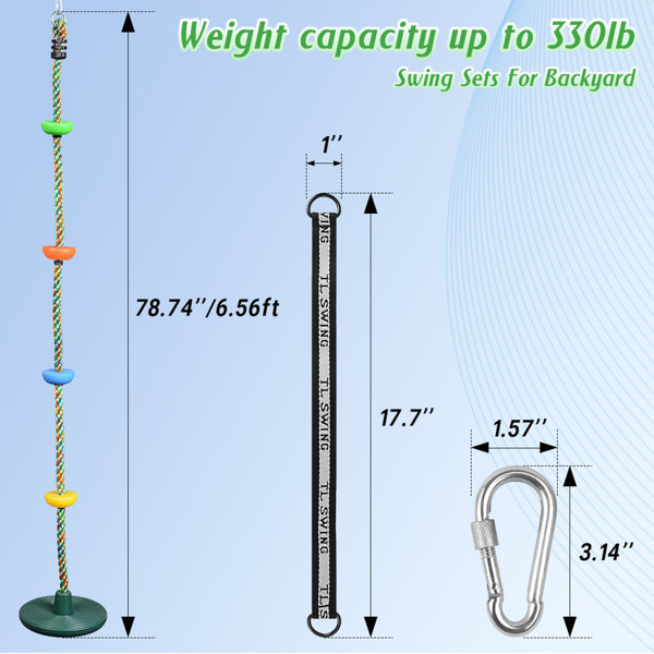 goodwish Disc Swings Seat Swing Set Climbing Rope Tree Swing With ...