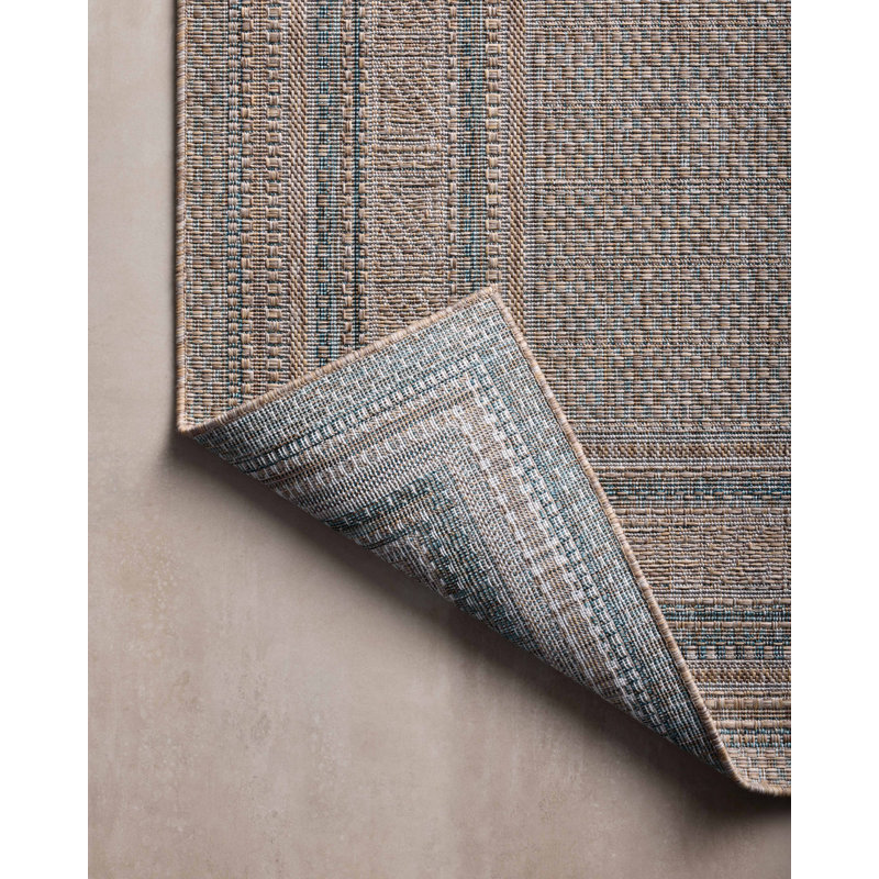 Amber Lewis x Loloi Indoor / Outdoor Topanga Natural / Teal Area Rug ...
