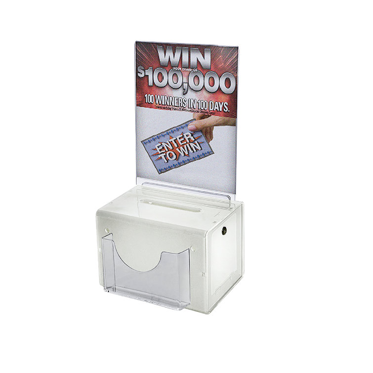 Azar Displays Large Lottery Box with Lock and Keys. Color: White | Wayfair
