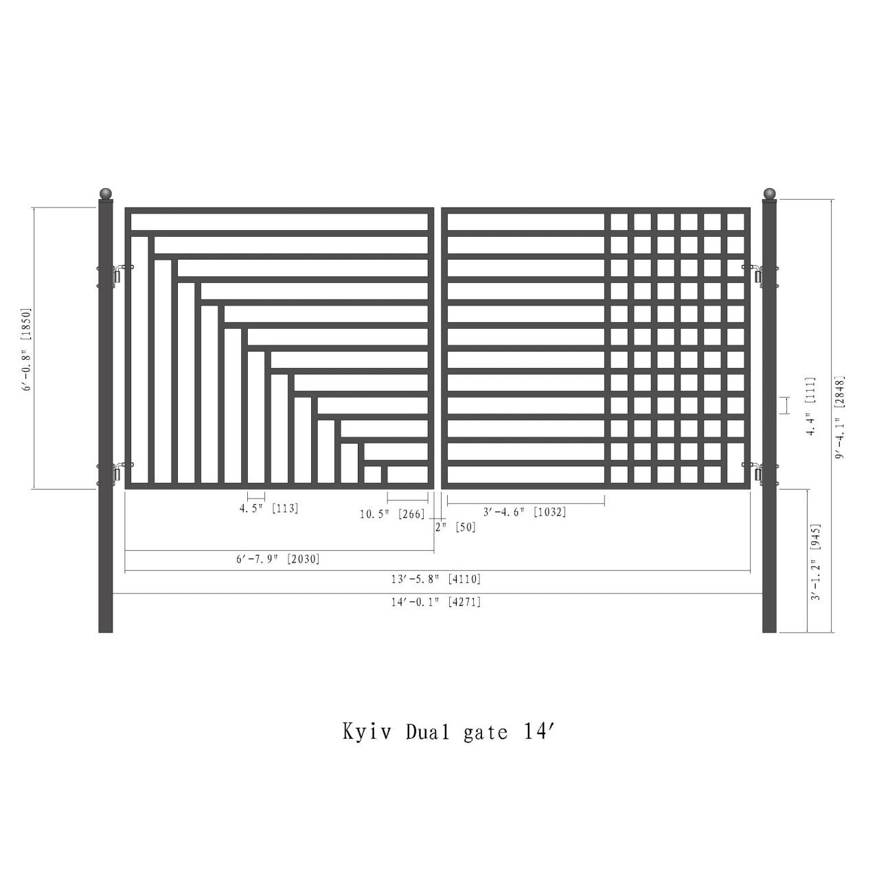 ALEKO Steel Dual Swing Driveway Gate - Kyiv Style | Wayfair