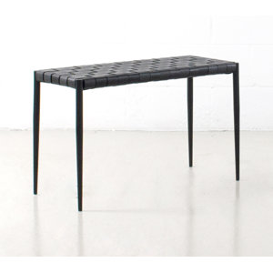 Williston Forge Bensonhurst Faux Leather Weave Bench & Reviews | Wayfair