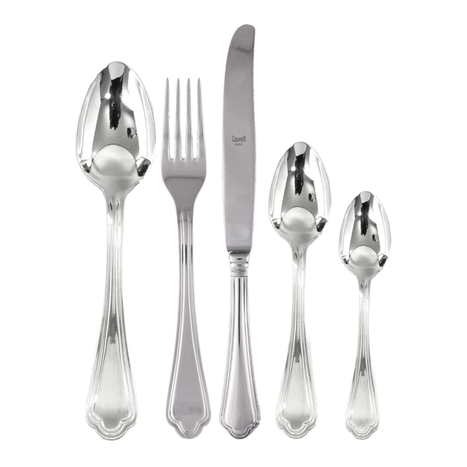 MEPRA Leonardo Flatware Set with Moka Spoons - 30 Pieces - Stainless ...