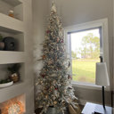 The Holiday Aisle® Johvan Deluxe Pre-Lit Slender Flocked Realistic Fir ...