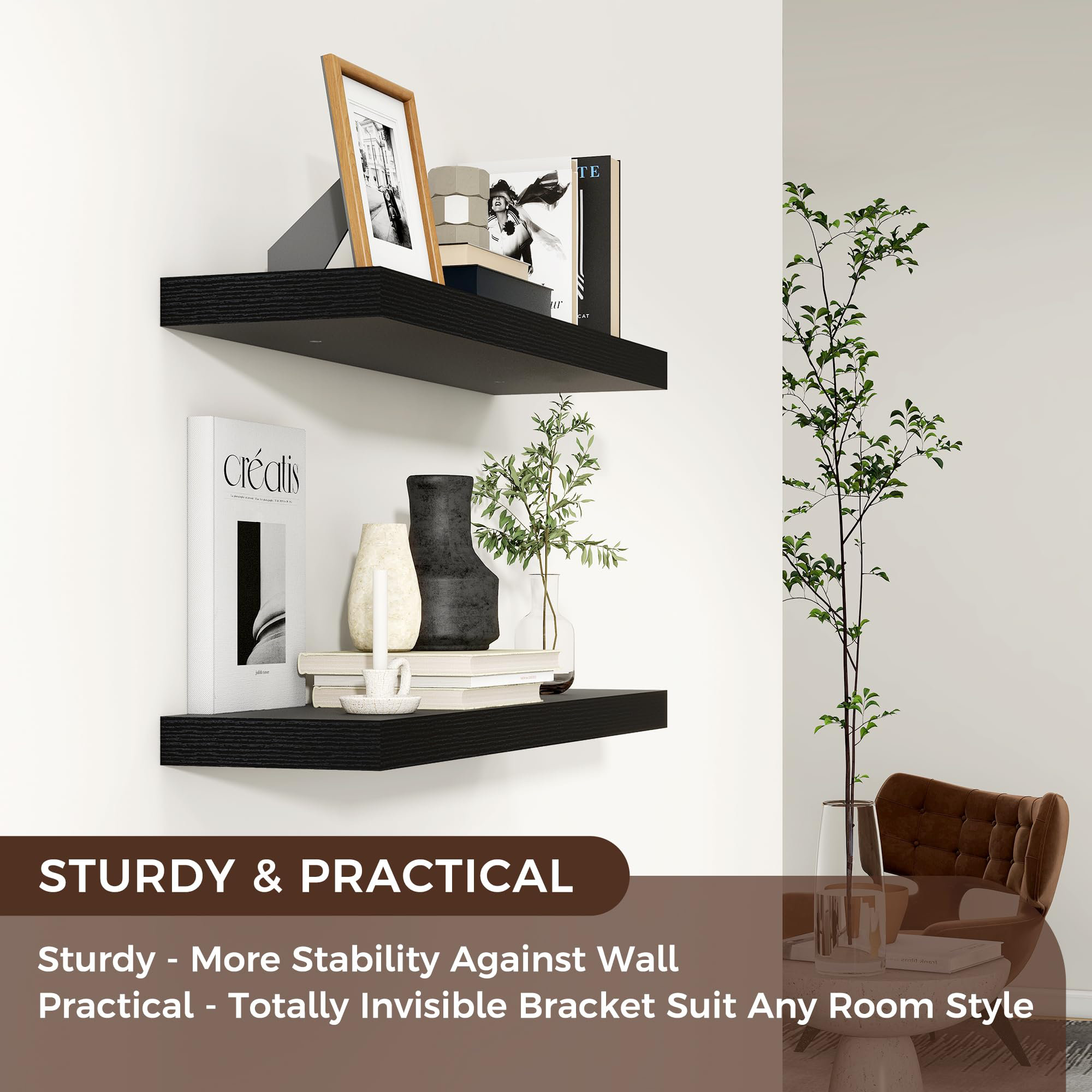 Latitude Run® 2 Large Wall Mount Bracket Plates With Invisible Brackets ...