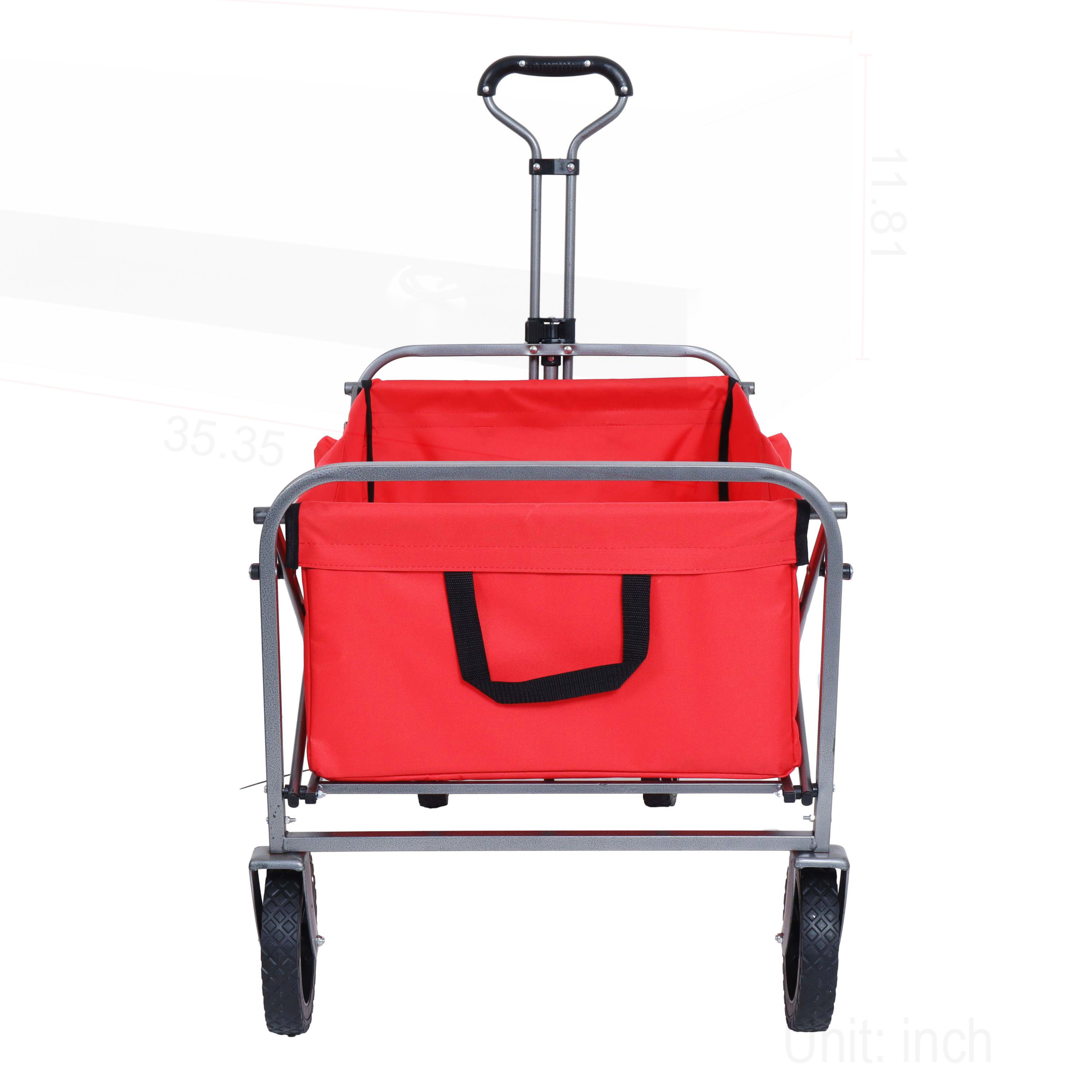Rongeng Collapsible Wagon Cart Foldable,Wagons Carts Foldable with Wheels with Drink Holders,for ...