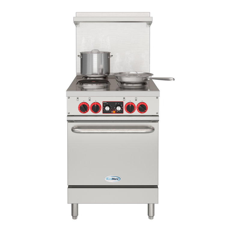 KoolMore 24 In. Commercial Electric Range with 4 Burners and 1 Standard ...