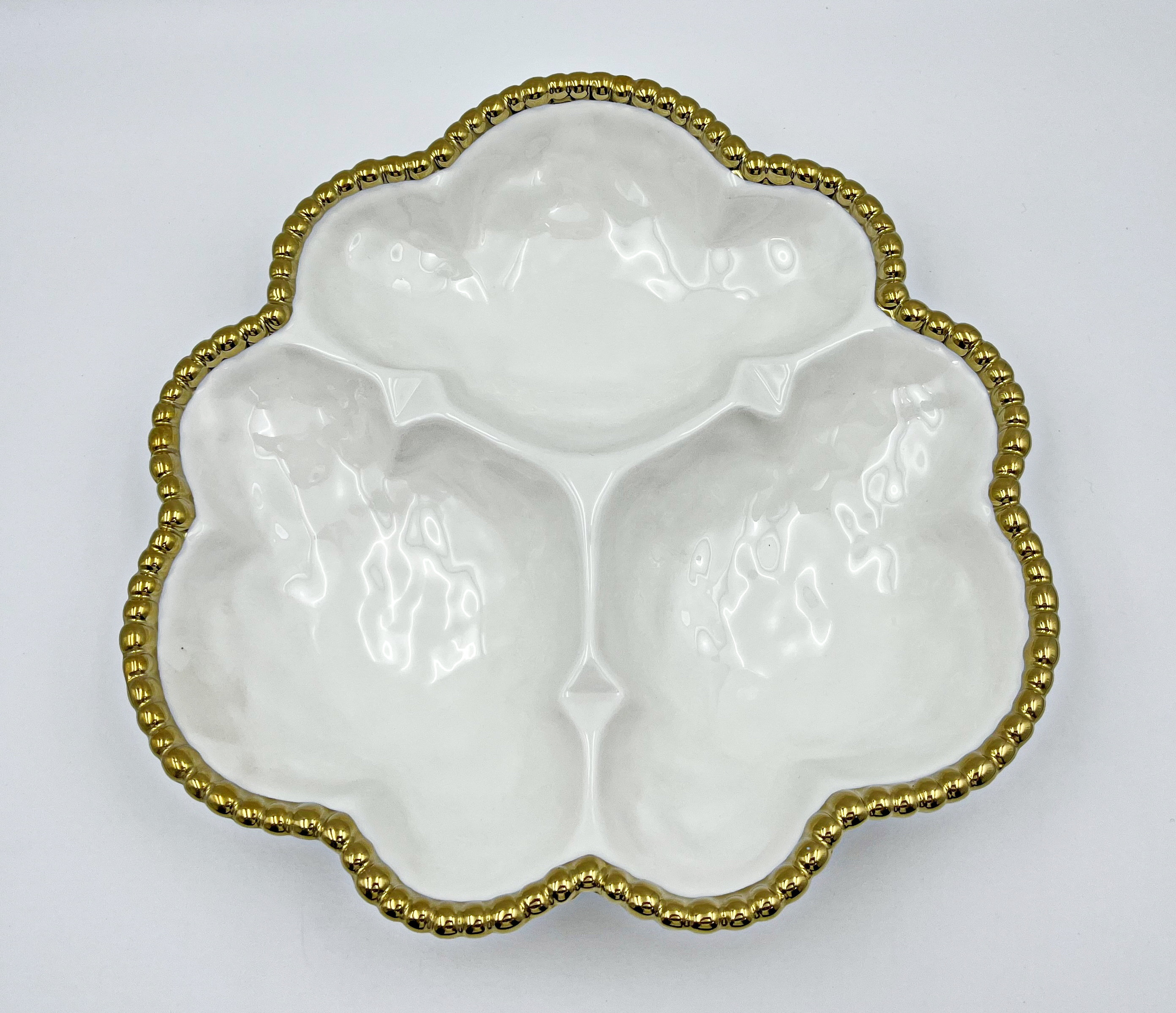 Mercer41 10.5" Bead 3-Section Plate | Wayfair