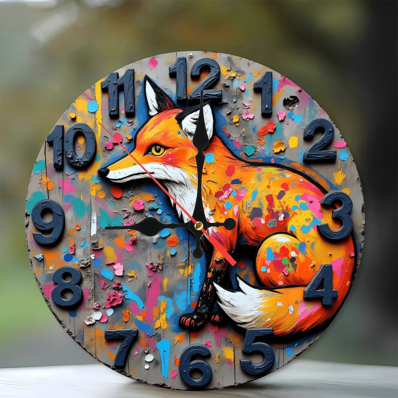Dakota Fields Colorful Fox Clock | Wayfair