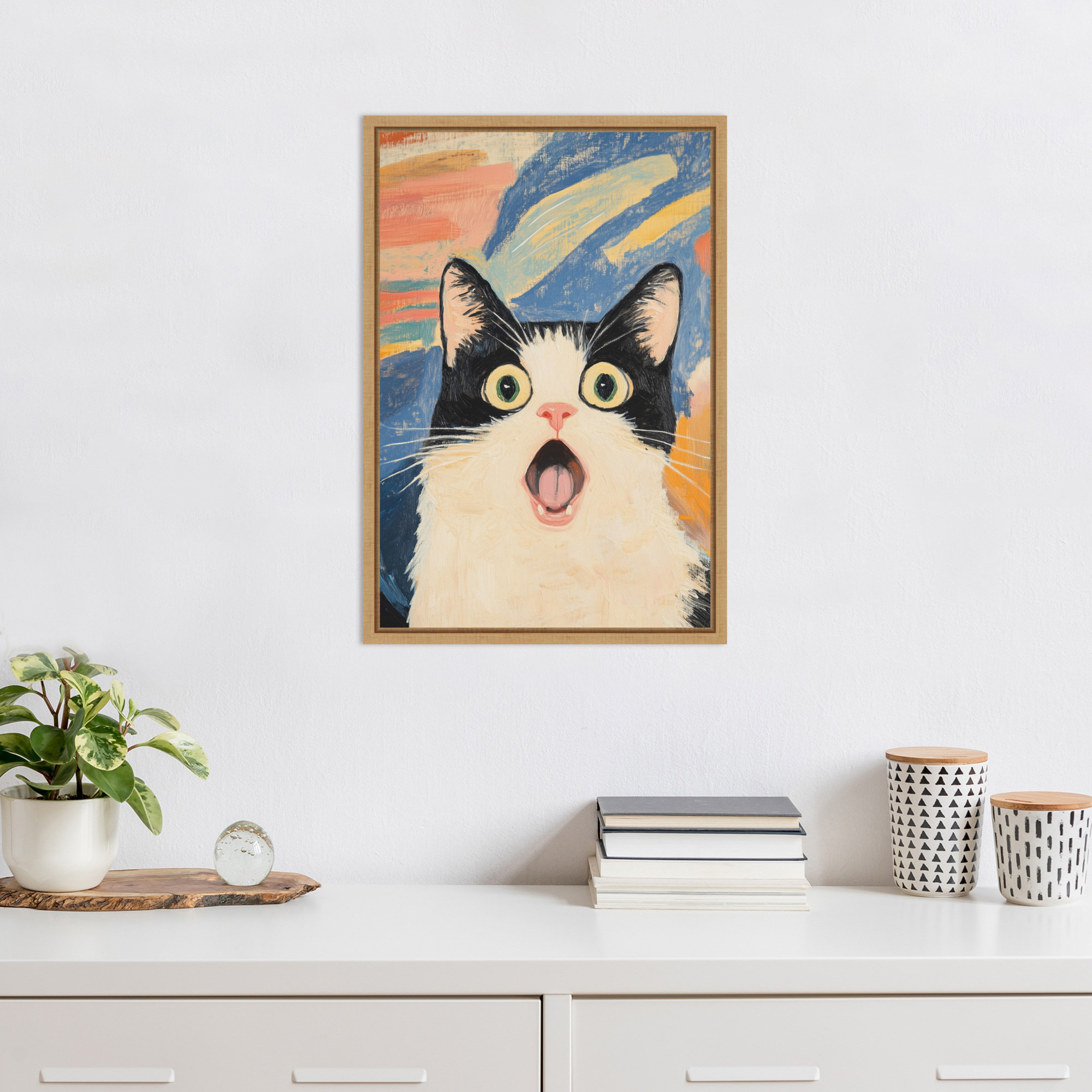 Lark Manor™ Really Scream Cat by Melloi Art Prints Framed Canvas Wall ...