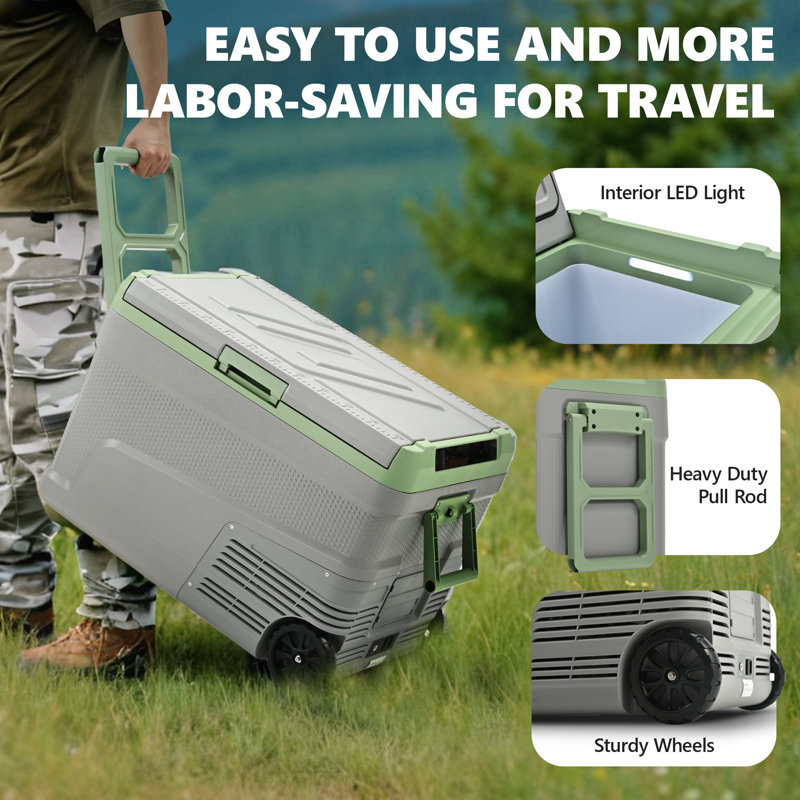 Simzlife 68Qt Electric Cooler Usable Battery, 12V Fridge 12/24V Dc 110 ...