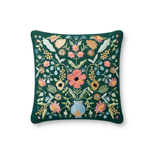 Rifle Paper Co. X Loloi Gabriella Evergreen / Multi Pillow Cover ...