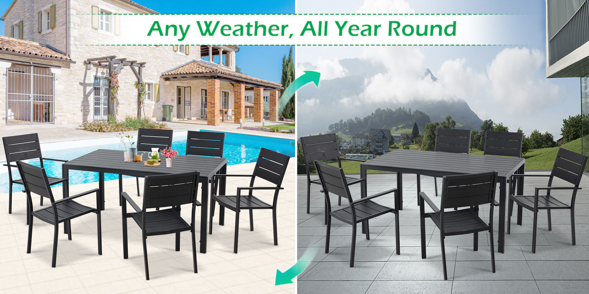 Wade Logan® Hazen Rectangular 6 - Person 59'' Long Aluminum Dining Set ...