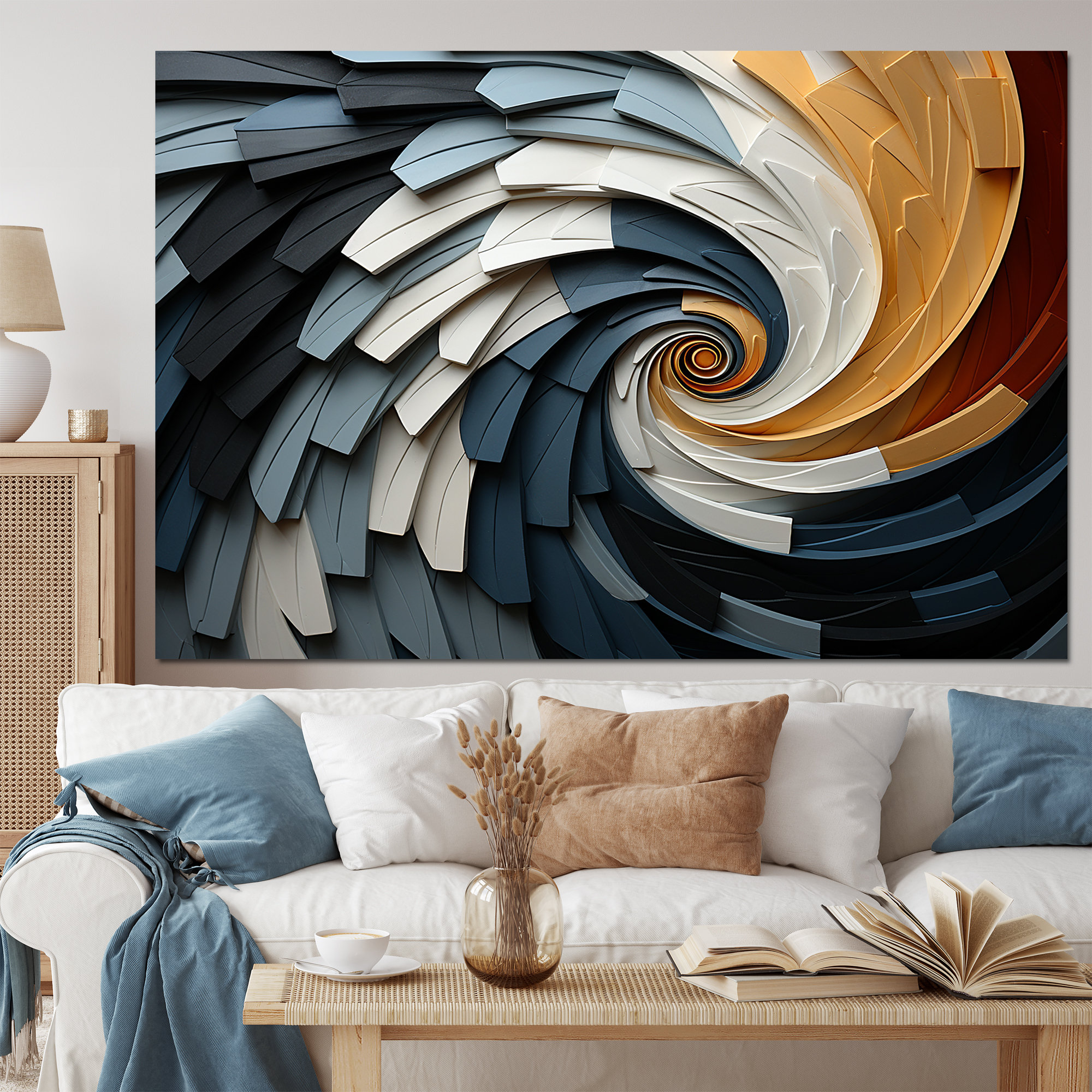 Design Art Geometric Spiral III - Abstract Spirals Wall Decor | Wayfair