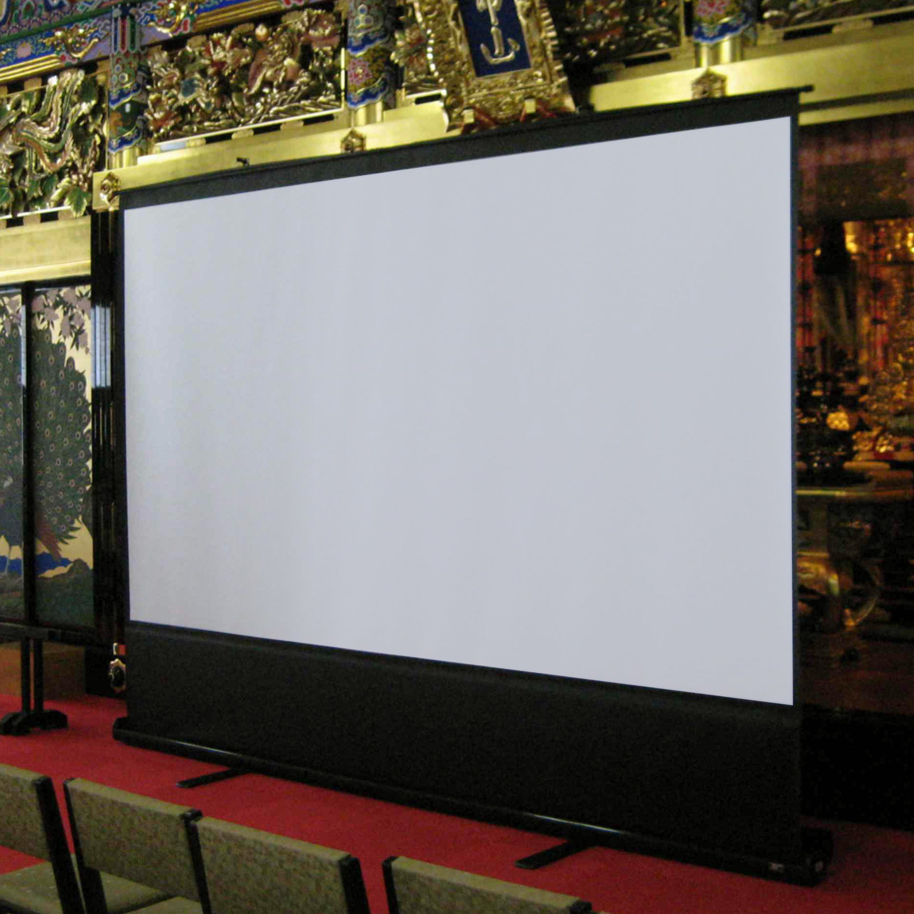 Elite Screens ezCinema White Portable Floor Rising Projector Screen ...