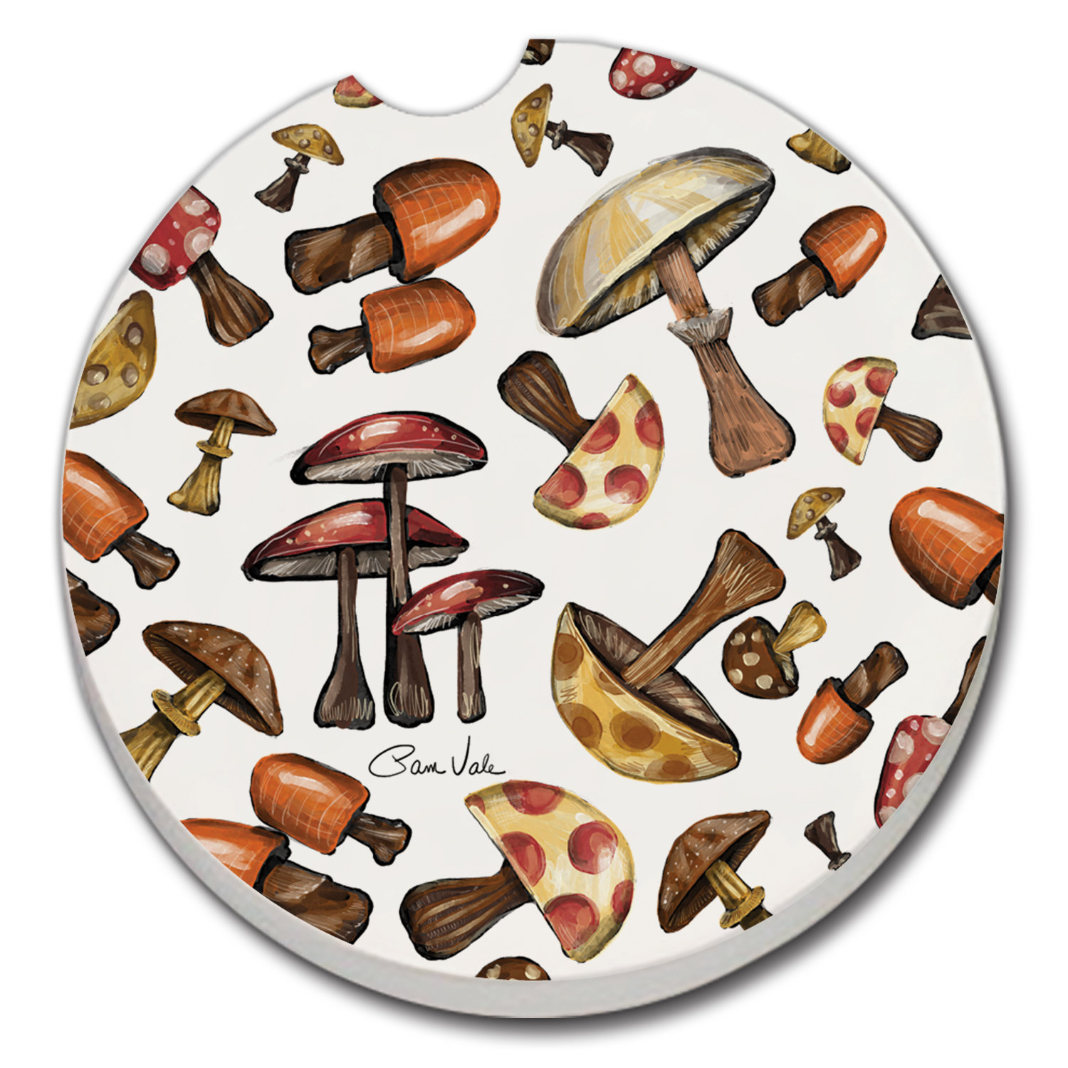 Dakota Fields Mushroom Harvest Single Car Coaster for Vehicle Cup ...