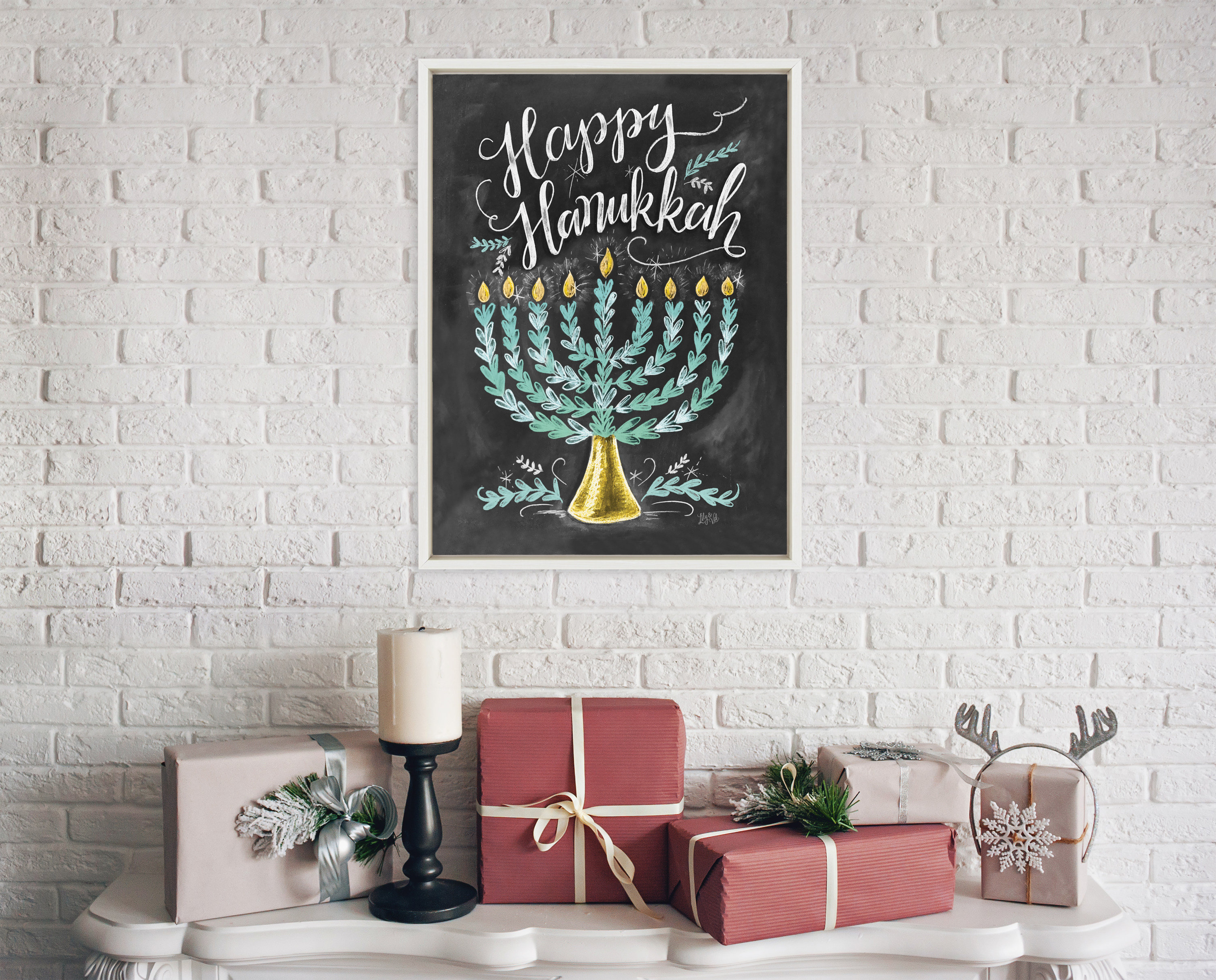 Winston Porter Lilliahna Happy Hanukkah Framed On Canvas by Valerie ...