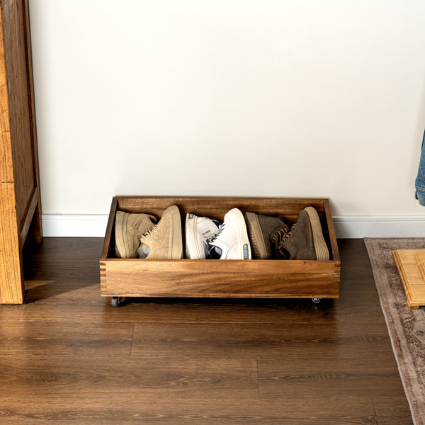 Millwood Pines Acacia Wood Under Bed Storage With Wheels & Reviews ...