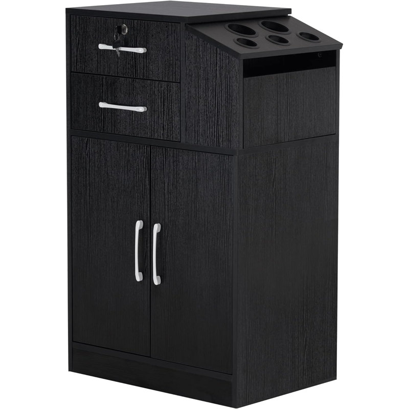 BarberPub Lockable Barber Tool Cabinet Beauty Salon Storage with ...