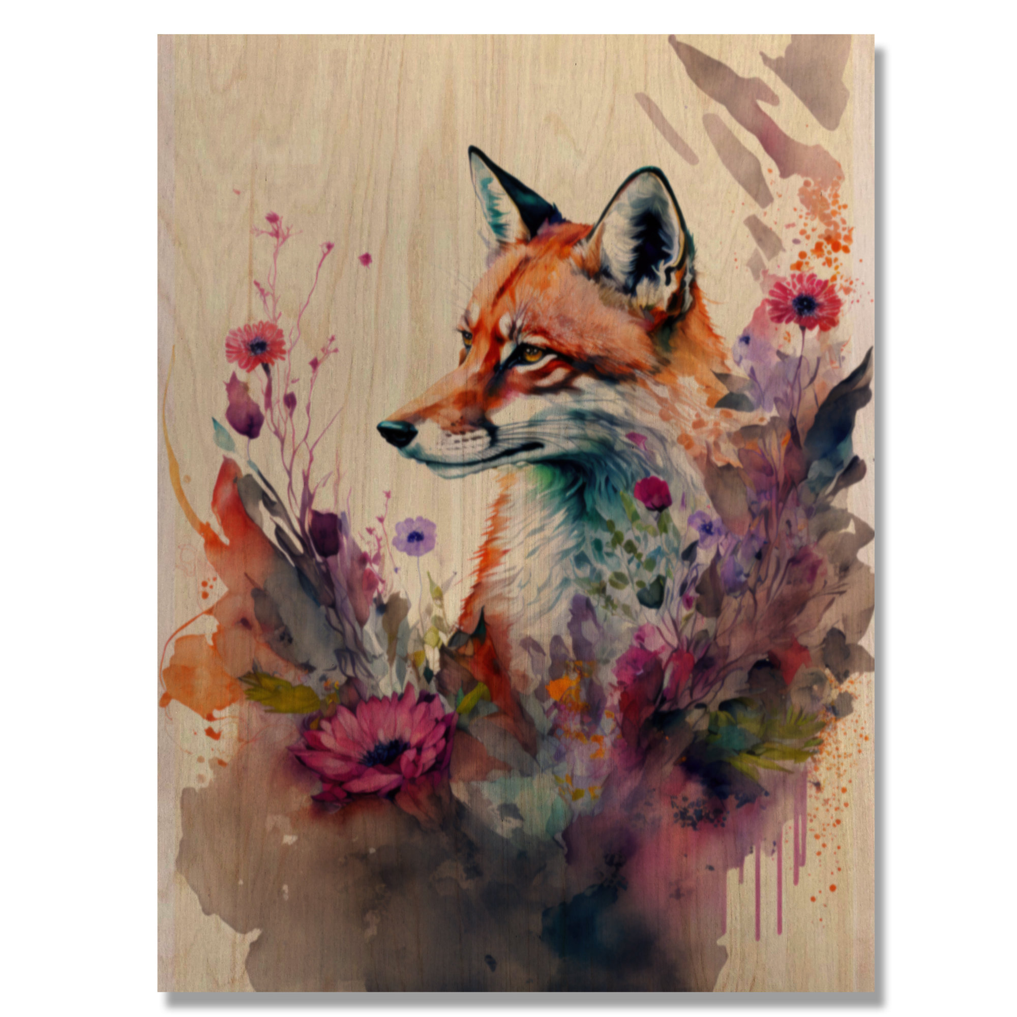 Millwood Pines Cute Fox Floral Art II " Cute Fox Floral Art II " | Wayfair