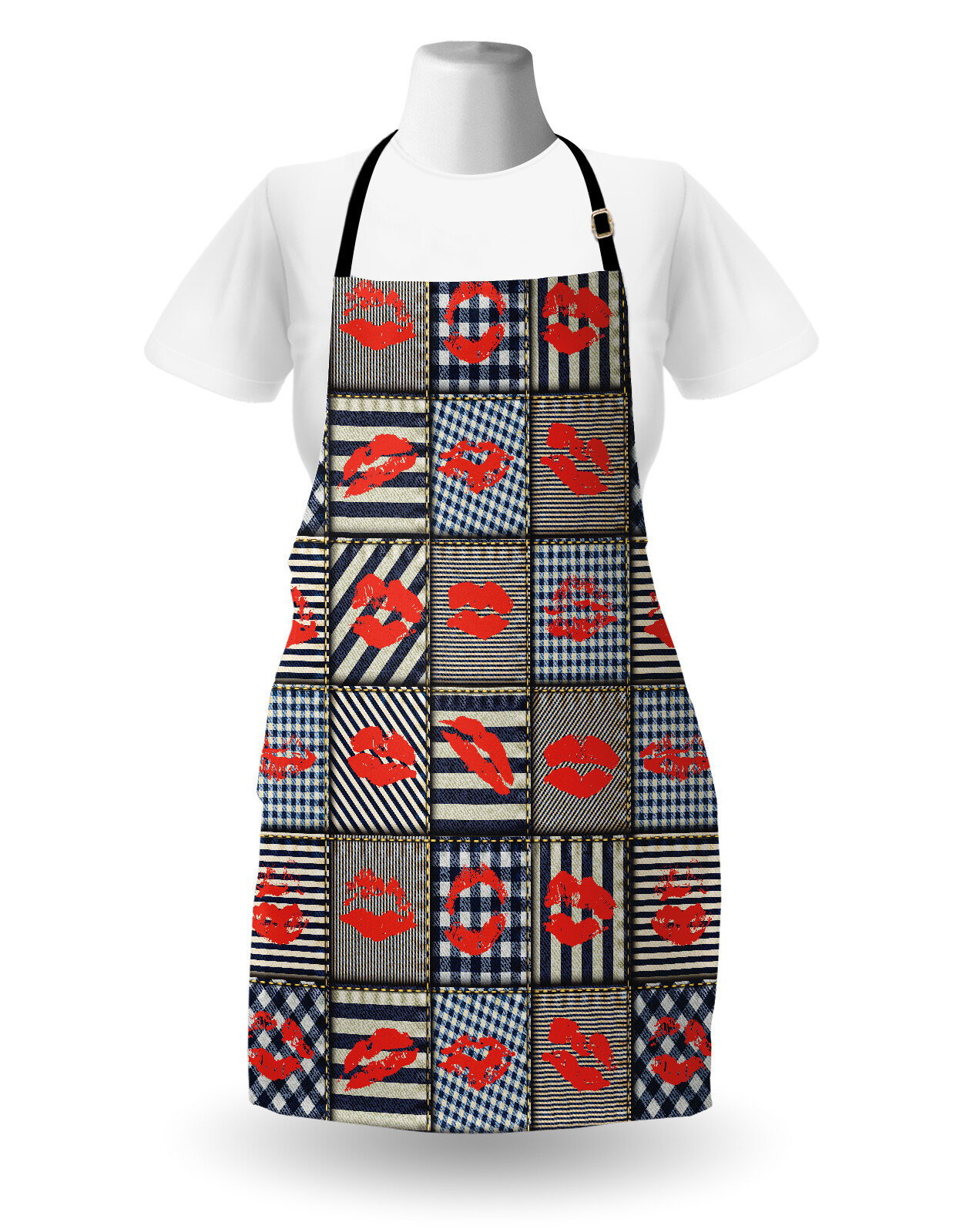 East Urban Home Colorful Apron Unisex, Woman Kisses Lipstick Art, Adult ...