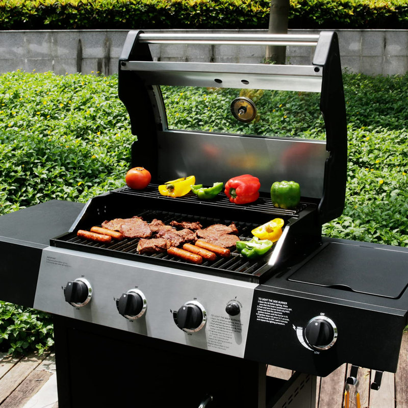 VANSTON 3 - Burner Free Standing Liquid Propane 48000 BTU Gas Grill ...