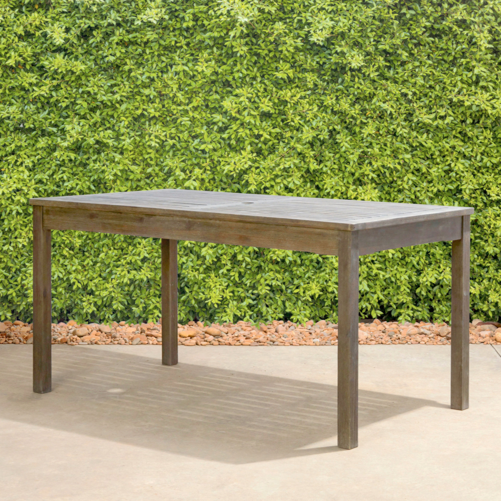 Gracie Oaks Charming Rustic Wood Patio Dining Table For Six, Weather ...