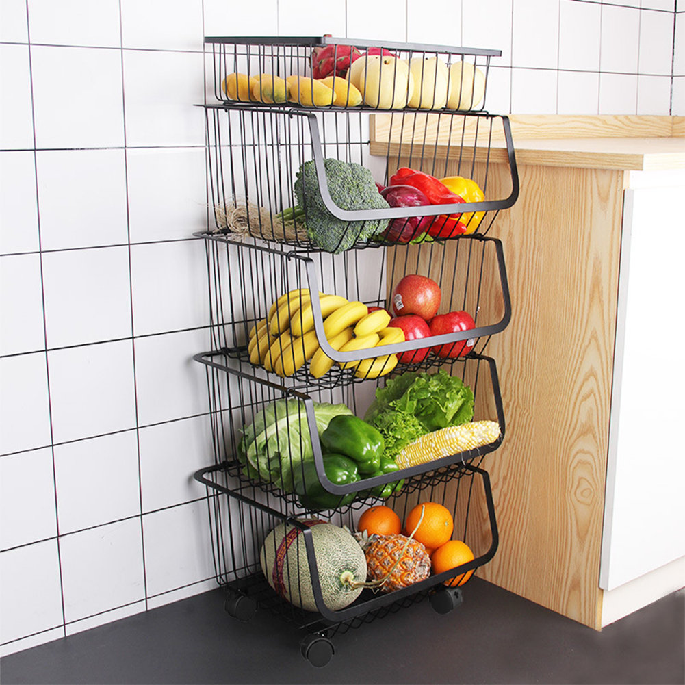 Garden Sanctuary Five-layer multifunctional iron vegetable storage rack ...