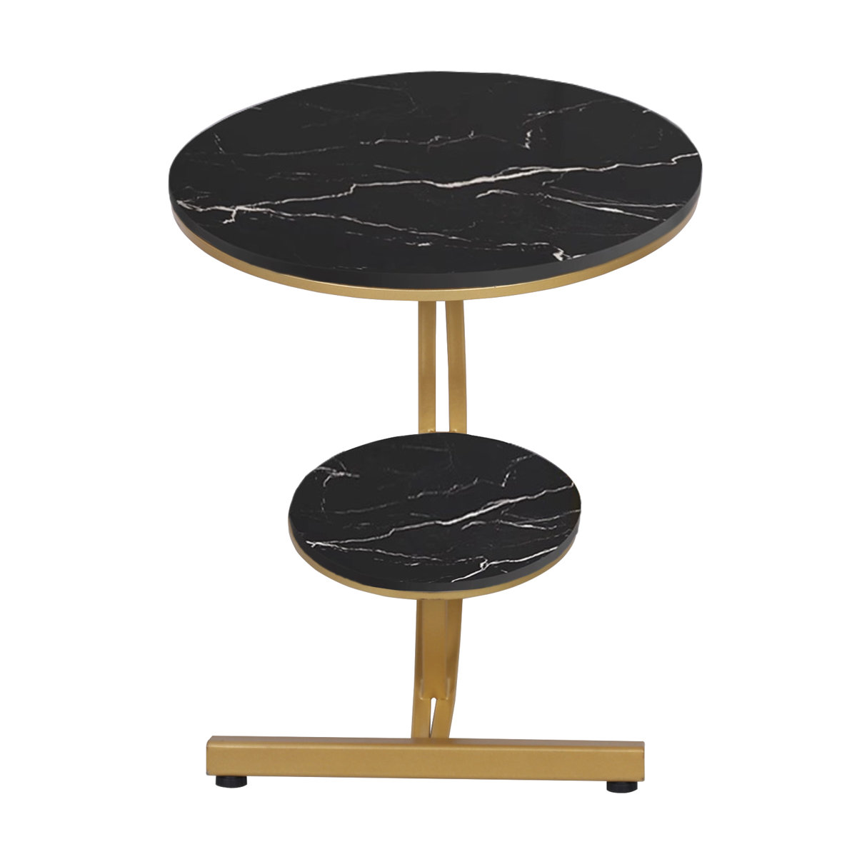 Fairmont Park Modern Sintered Stone Side End Table - Stylish 2 Tier ...
