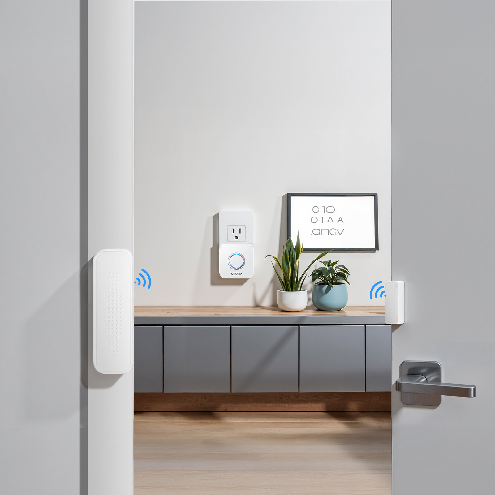 Symple Stuff Door Chime, DC 12V, Wireless Door Open Contact Sensor ...