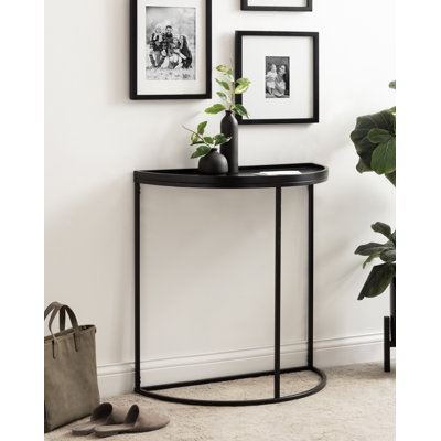 black half circle console table