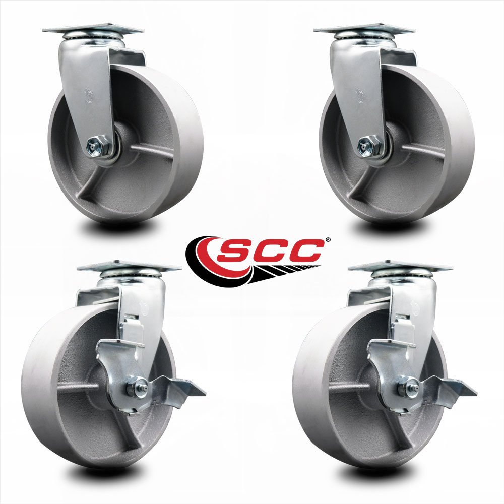 Service Caster Tool Box Caster Wheel Set – 6 Inch Semi Steel Cast Iron ...