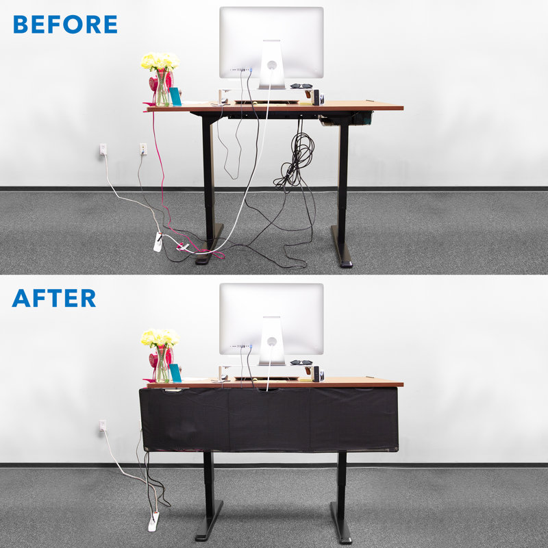 Mount-It! Under Desk Privacy Panel for Sit Stand Workstation w/ Cable ...