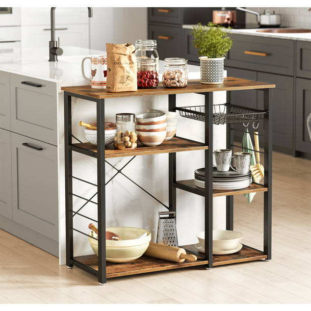 17 Stories 5-tiers Baker's Rack with Hooks for Kitchen & Reviews | Wayfair