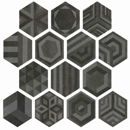 Cal Tile Center Bibulca Hex Frame 7" x 8" Flat Wall & Floor Tile | Wayfair