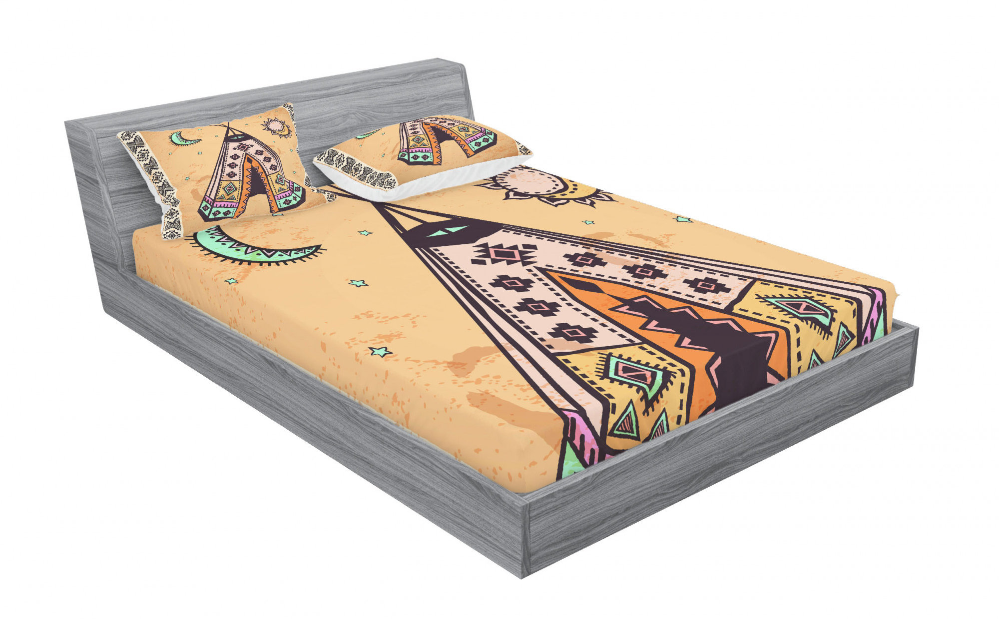 Ambesonne Tent with Cultural Unique Bohemian Free Spirit Sheet Set ...