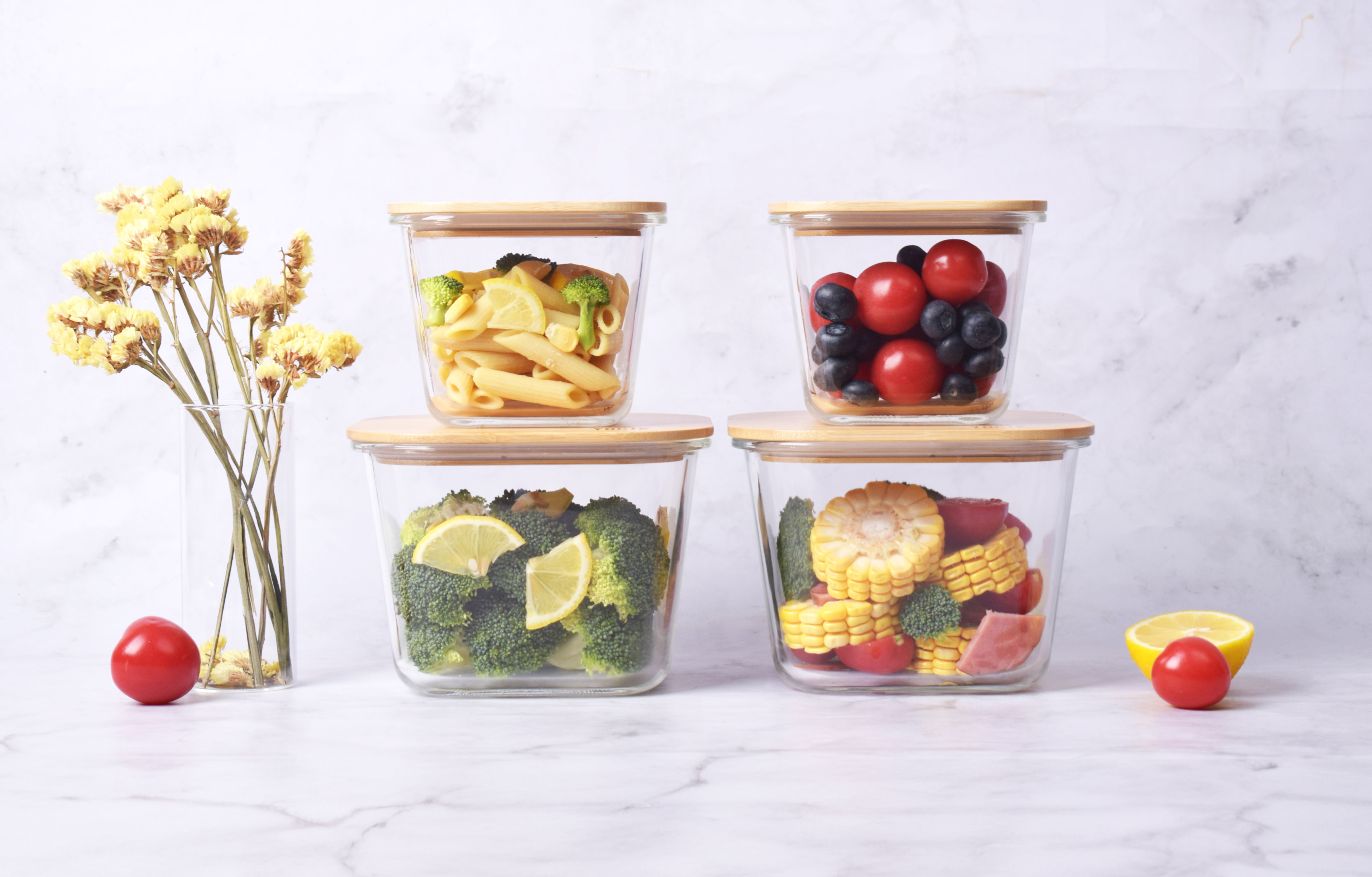 Yogik High Borosilicate Glass Food Storage Containers With Eco-Friendly ...
