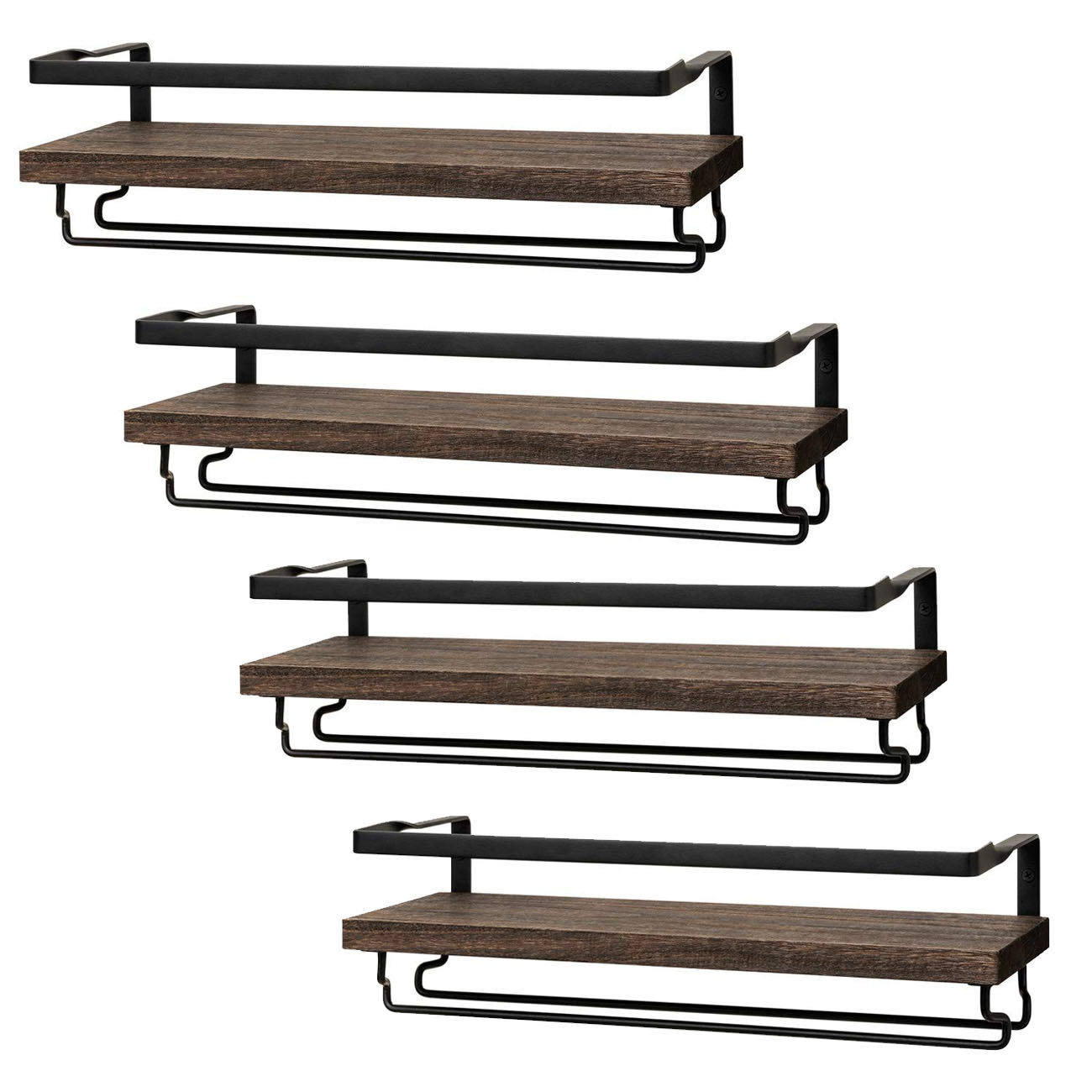 17 Stories Youki 5 Bottle Wall Mounted Wine Bottle & Glass Rack | Wayfair