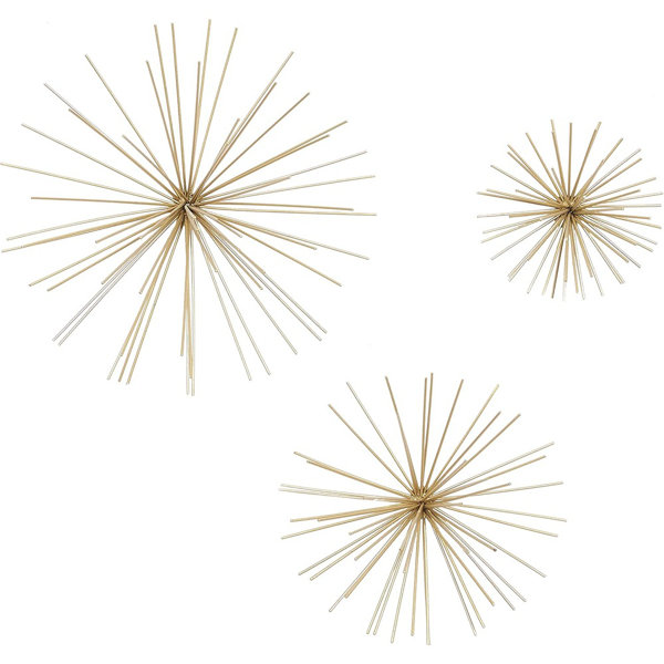Mercer41 Metal Starburst Home Wall Decor 3d Long Spike Wall Sculpture ...