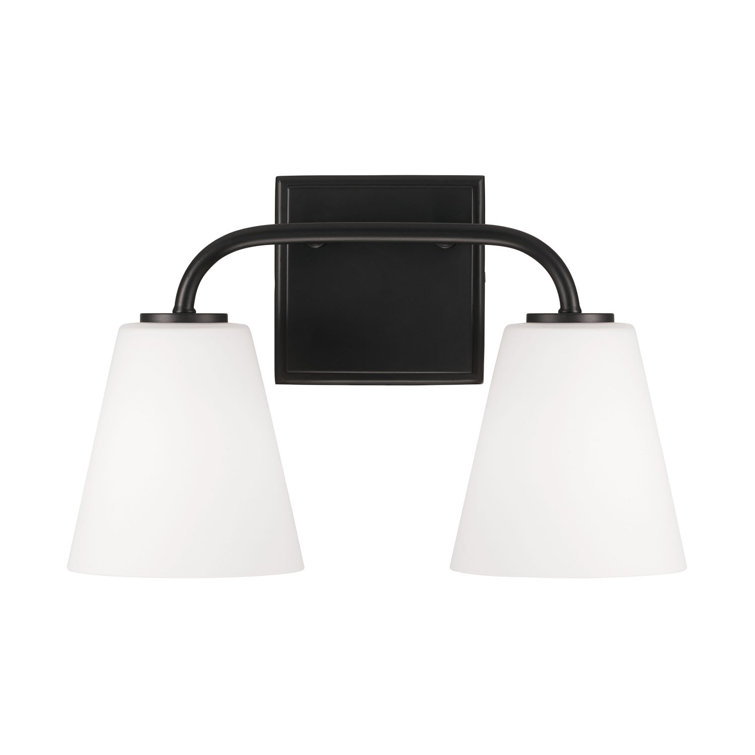 Crete 2 Light Frosted Dimmable Vanity Light & Reviews | AllModern