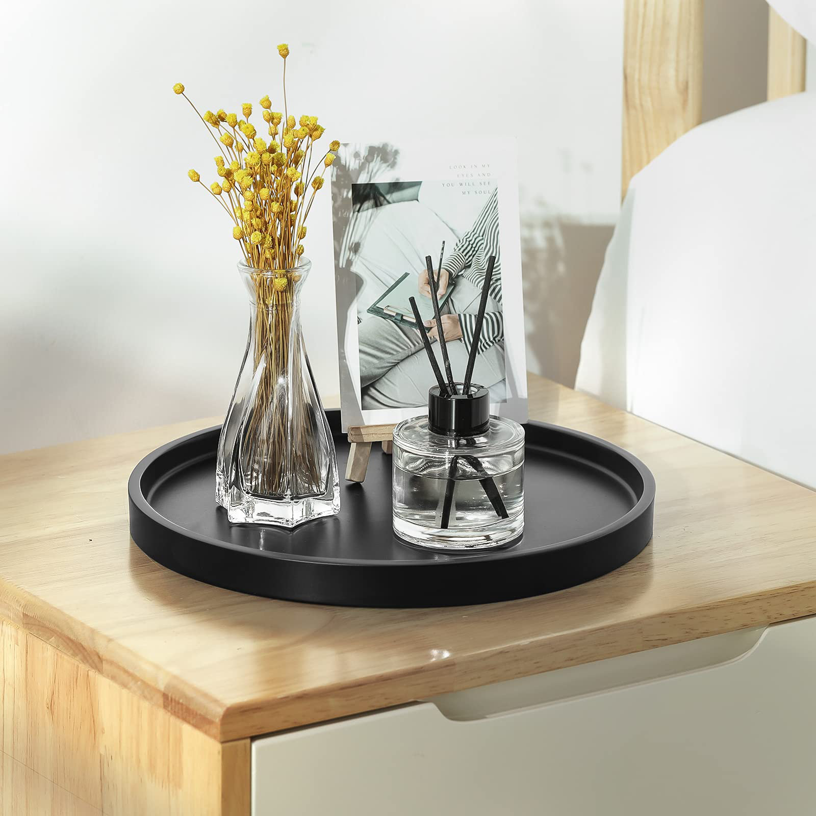 Latitude Run® Round Resin Tray, Suitable For Bathroom, Toilet Tank ...