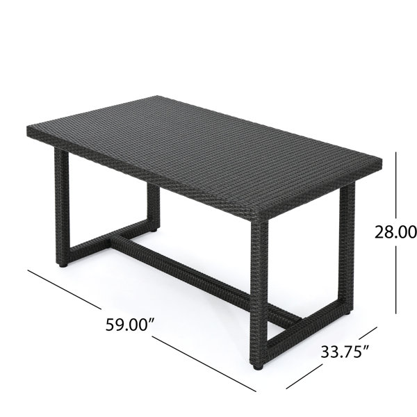 Latitude Run® Grey Outdoor Dining Table - Rosa, 33.76"X28"X59", Water ...