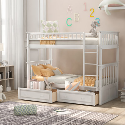 Harriet Bee Ermagene Full over Full Solid Wood Standard Bunk Bed by ...
