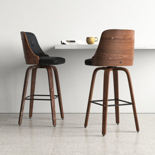 Full Back Swivel Bar Height Bar Stools You'll Love | Wayfair
